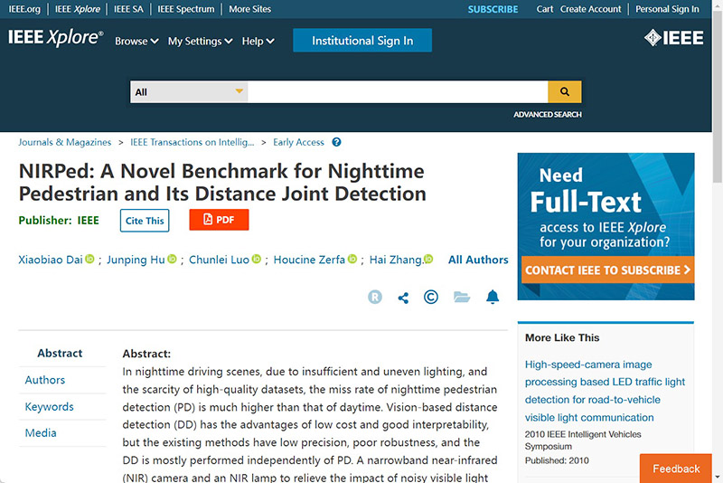 机械与能源工程学院戴小标博士在顶级期刊TITS发表论文--邵阳学院